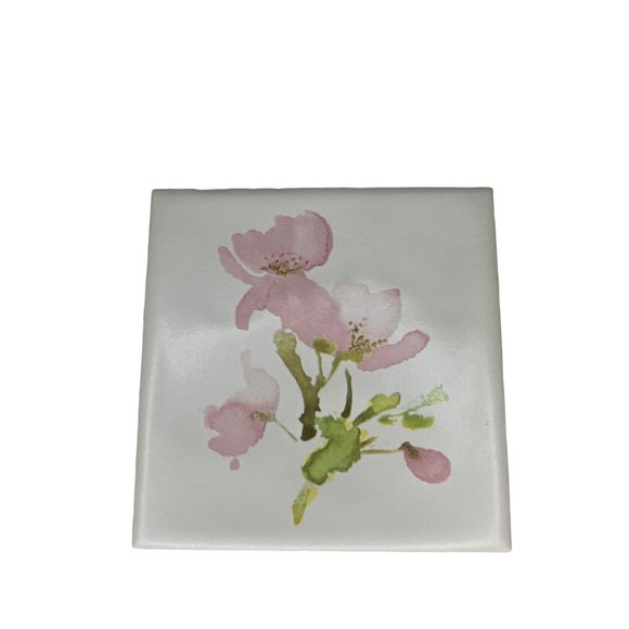 Usa | Art | Vintage Hand Painted Floral Tile | Poshmark